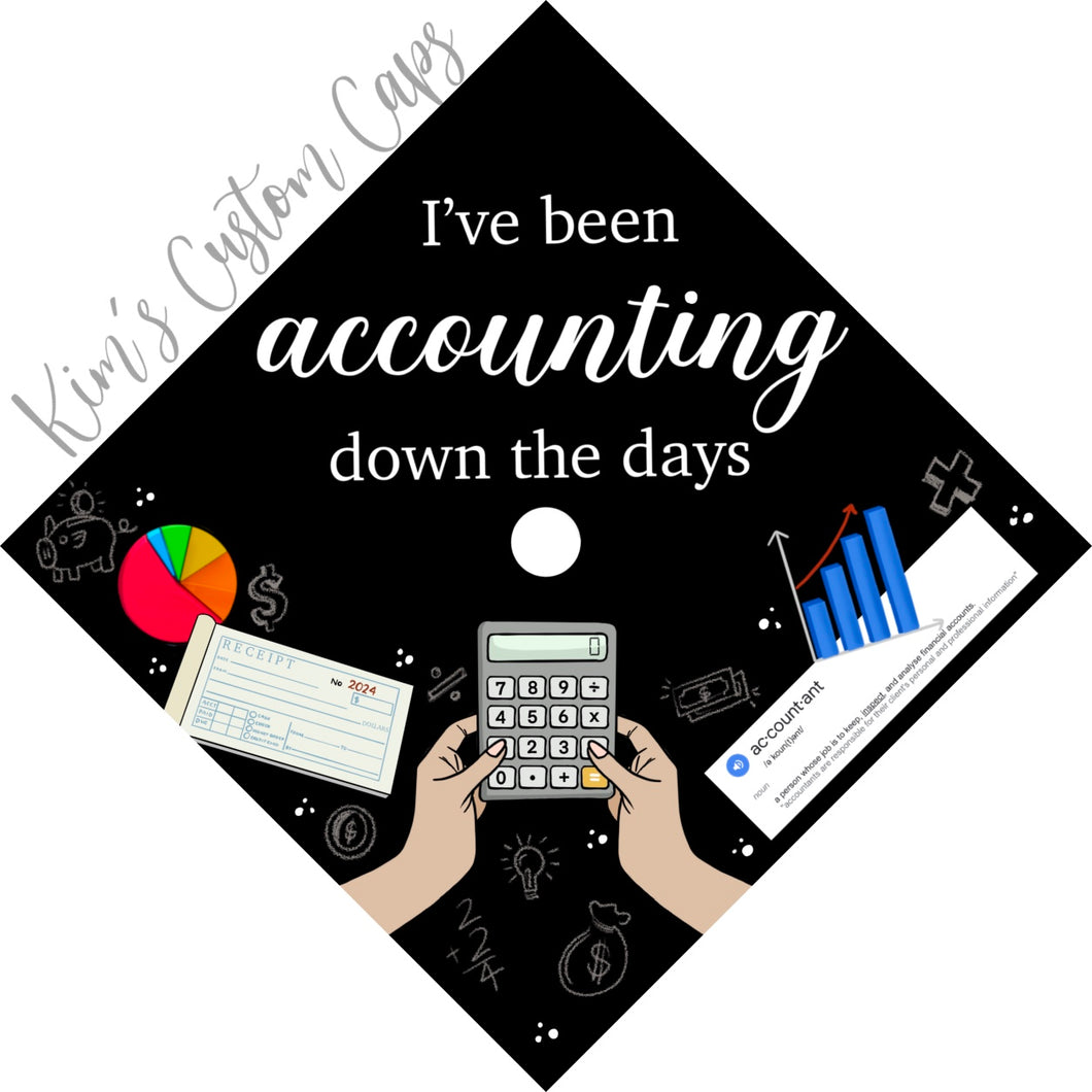 Premade Accounting Finance Accountant Printed Graduation Cap Topper