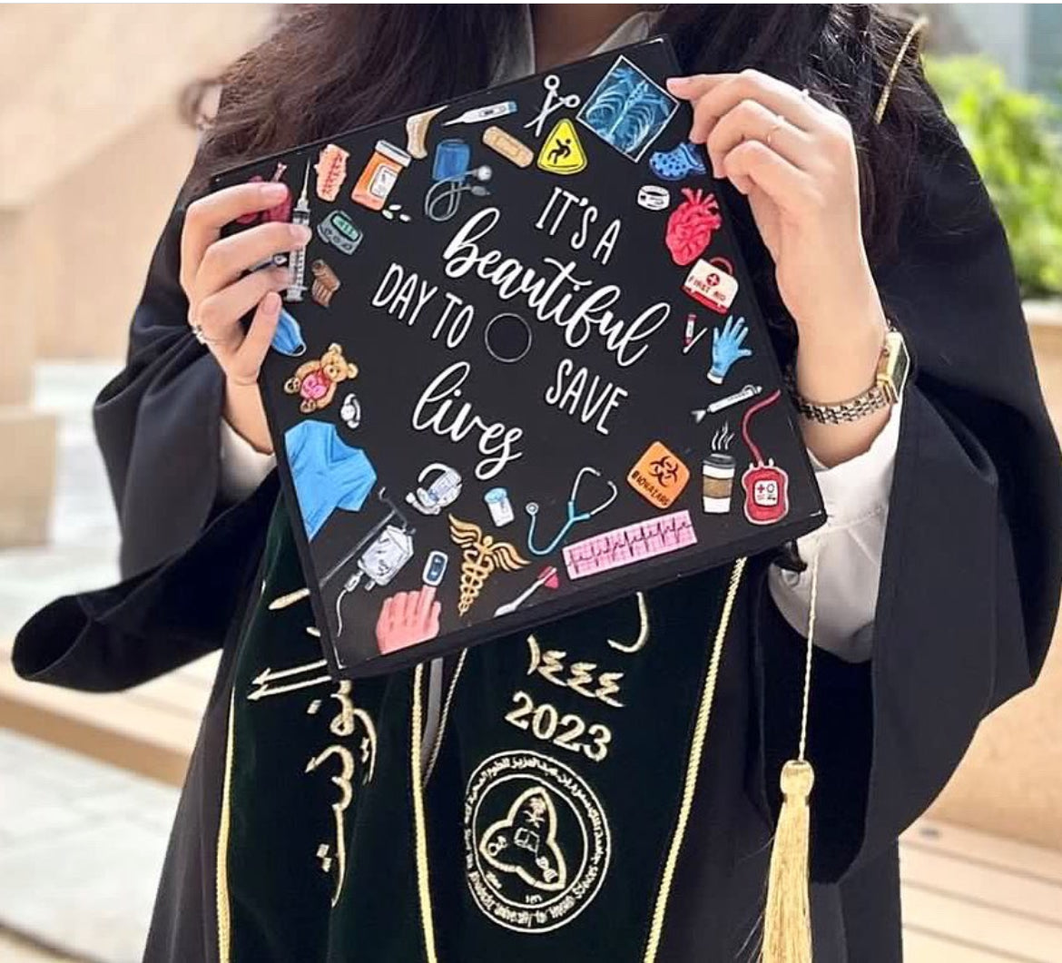 Premade Printed Nurse Nursing Medical Doctor Graduation Cap Topper