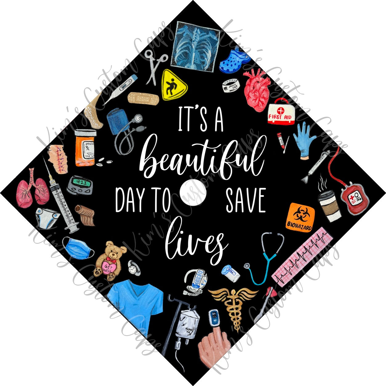 Premade Printed Nurse Nursing Medical Doctor Graduation Cap Topper